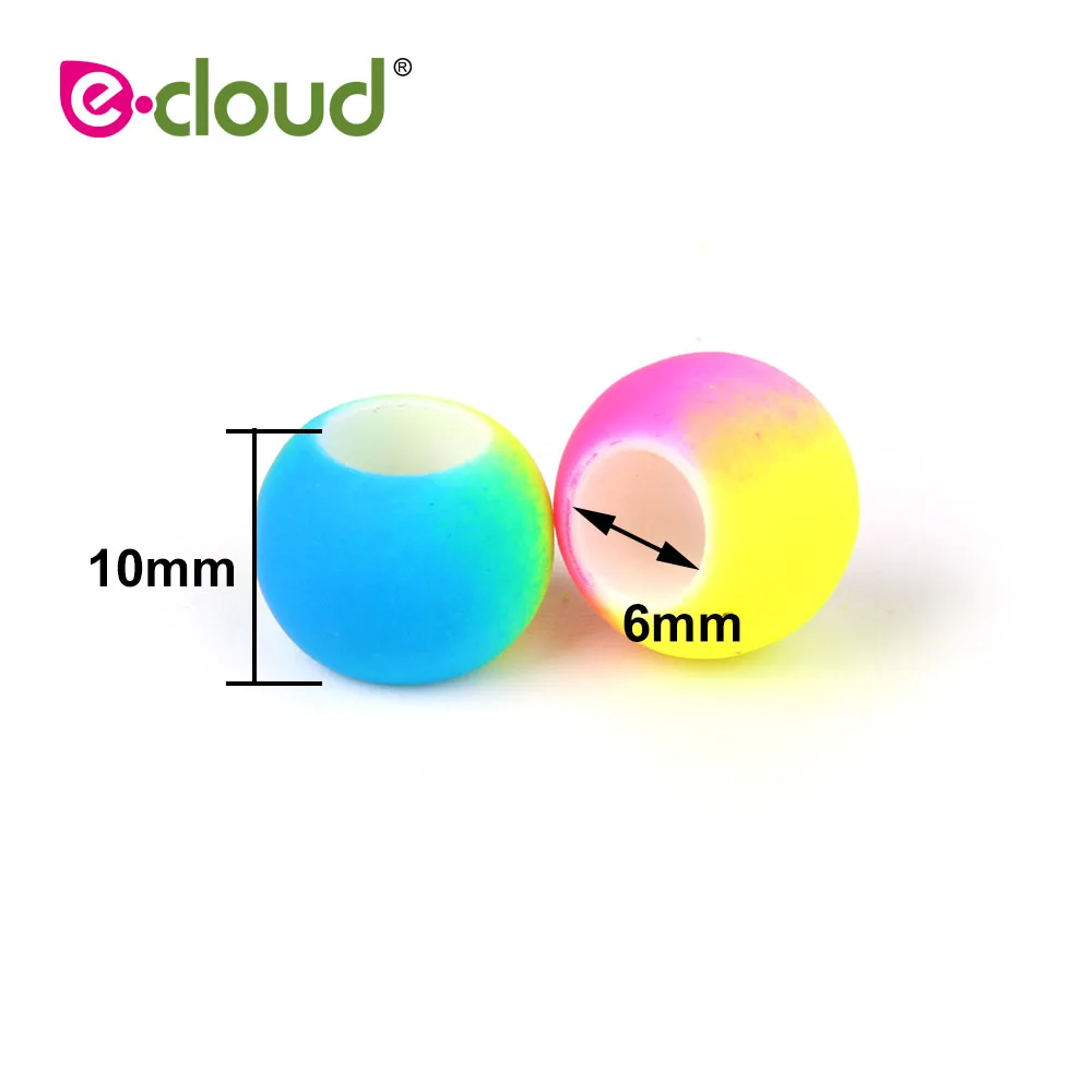 50 шт., 5 мм, двухцветные акриловые Круглые бусины для волос, для ...