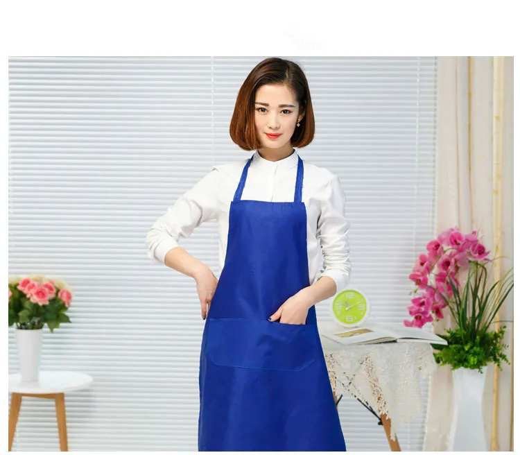 1PC-Pure-Color-Apron-With-Pockets-Butcher-Craft-Baking-Chefs-Kitchen ...