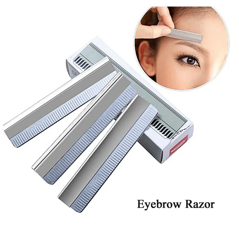 50 Pcs Eyebrow Razor Stainless Steel Microblading Eyebrow Trimmer Brow ...