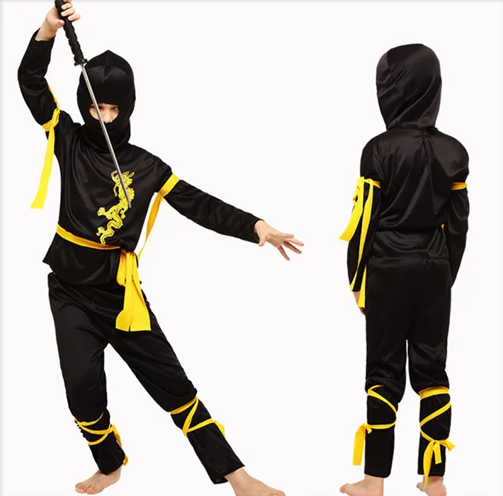 Karate Fancy Dress Outfit Boys Ninja Costume - Blue & Green Samurai ...