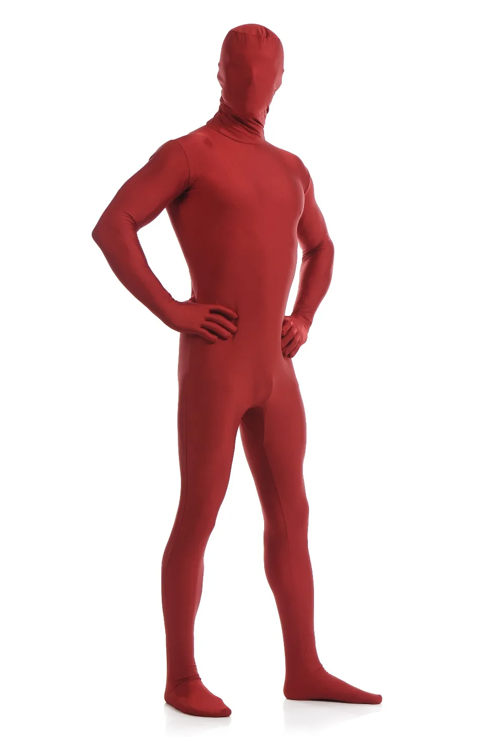 Fullbody Red Spandex Close-fit Zentai Suit Unitard Cosplay Costume ...