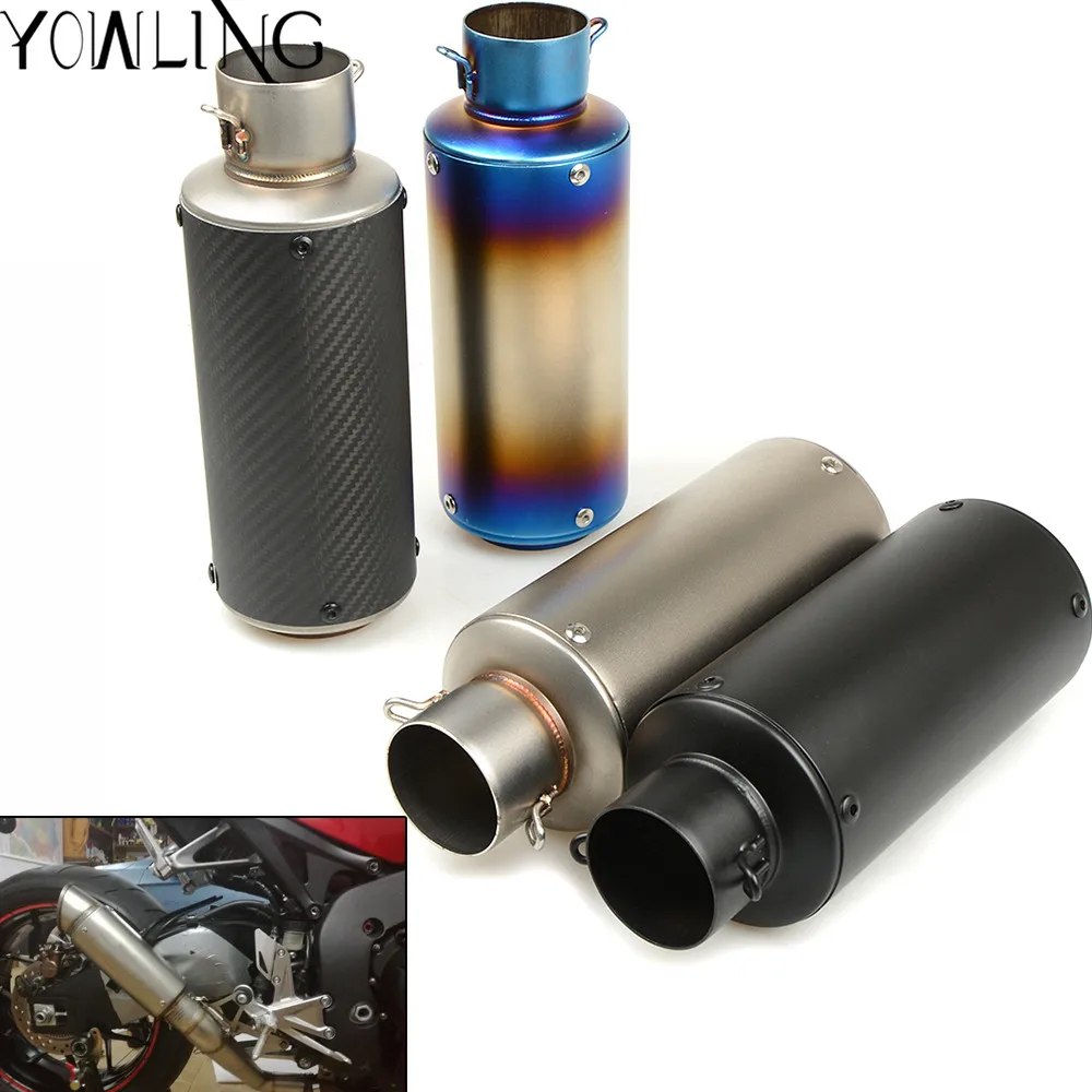 Universal 51/60mm Inlet Carbon Fiber Motorcycle Exhaust Pipe Gy6 ...