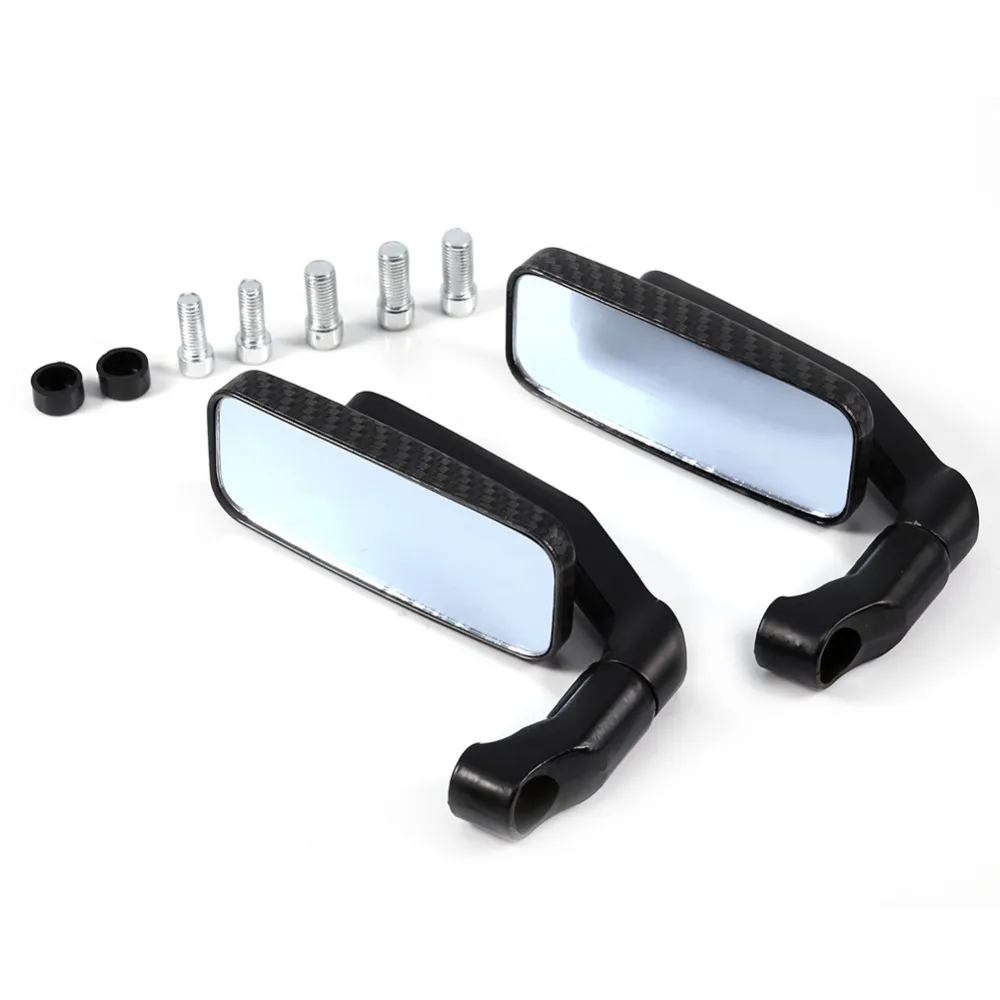 1 Pair Universal Motorcycle Bike Rectangle Rear View Mirrors 8mm 10mm