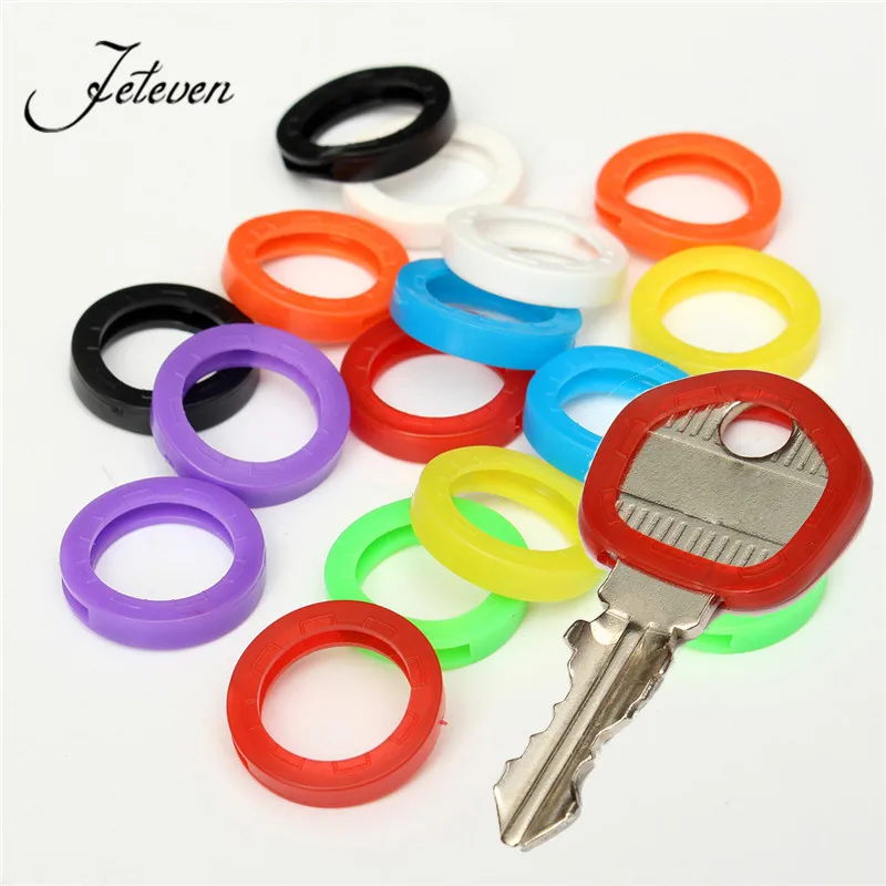 16pcs/pack Silicone Key Cap 8 Multi Colors Round Hollow Identification ...