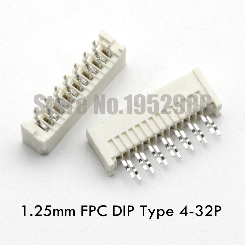 Conector de Cable plano FPC/FFC de 1,25mm, doble fila, tipo 4/5/6/7/8 ...