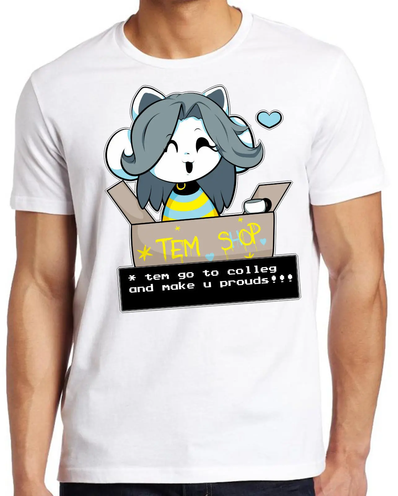 Limited Undertale T shirt Temmie Box Shop Characters White T Shirt Size ...