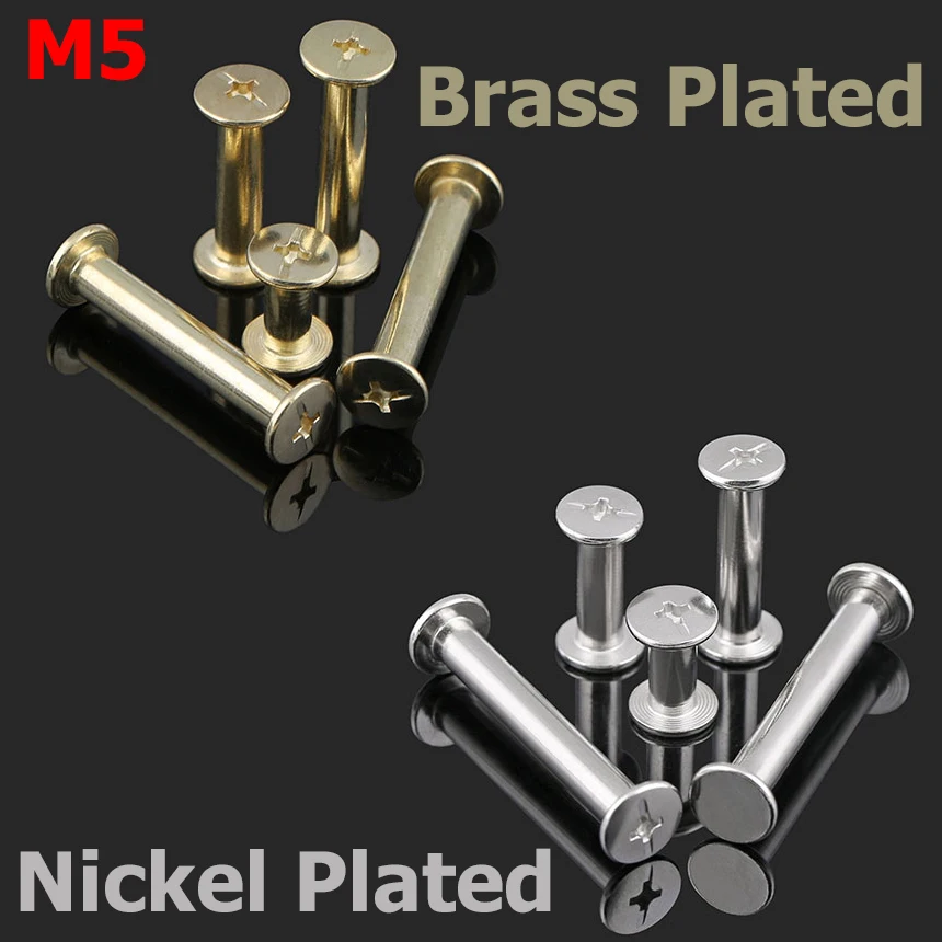 M5 M5x100 M5*100 Carbon Steel Brass Nickel Plated Photo Album Nail Snap ...