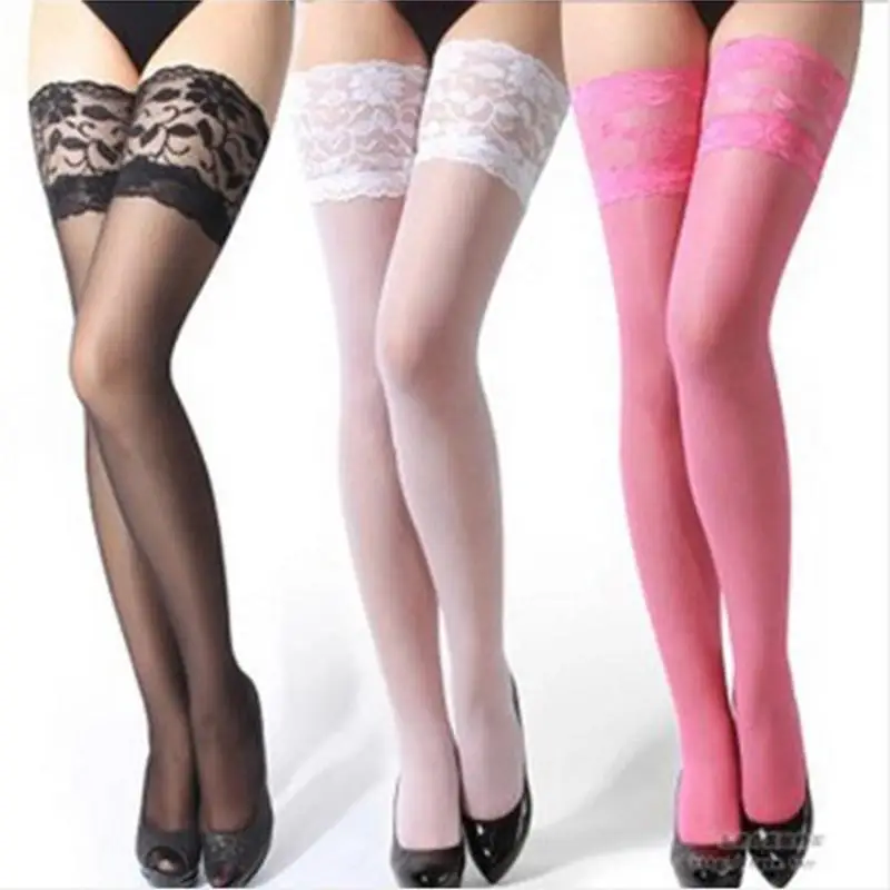Summer Style Ultrathin Sexy Women Tights Stockings Lace Top Sheer