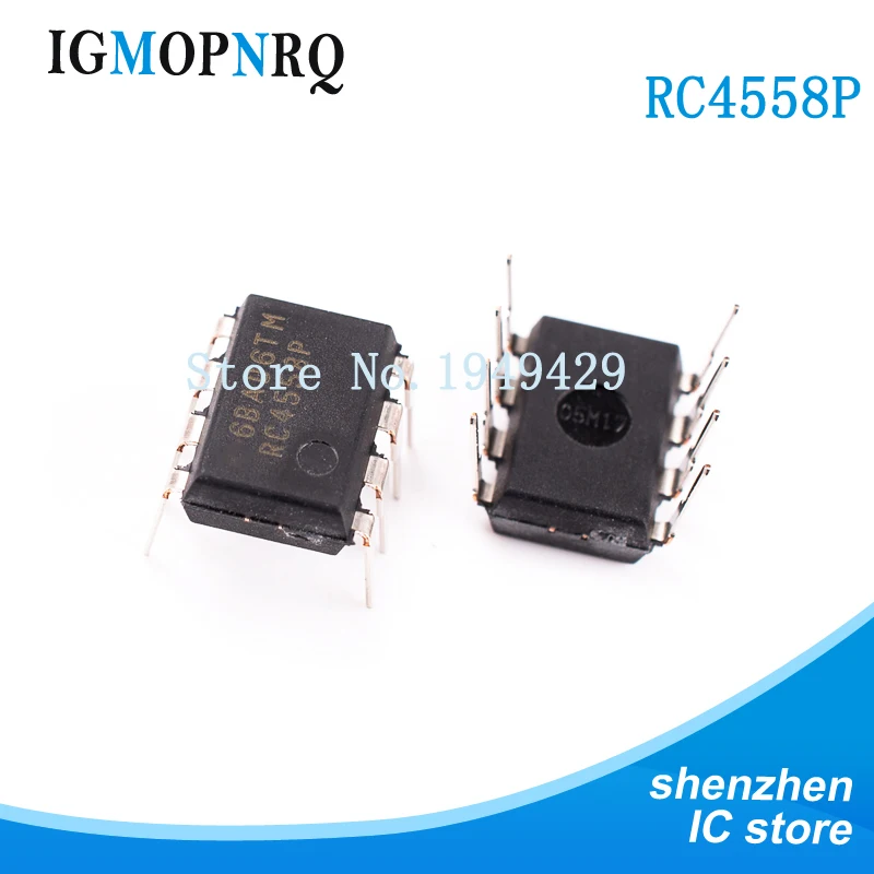 10PCS RC4558P DIP8 RC4558 Operational amplifier op amp High Preformance ...