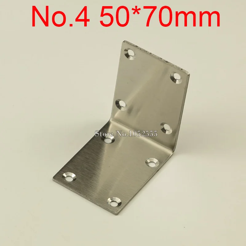 10pcs 50*70mm Stainless Steel Furniture Corners Angle Bracket L Shape ...