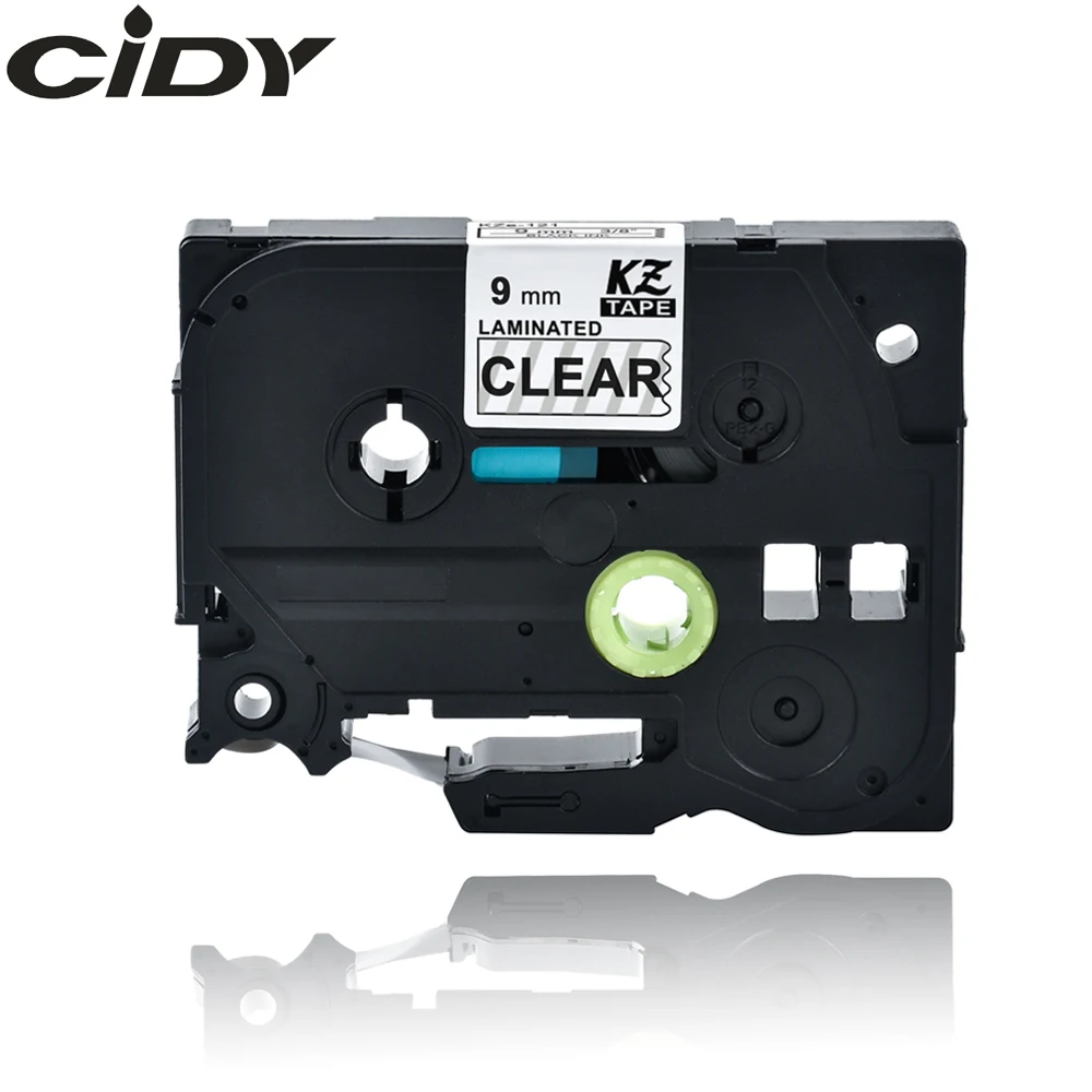 CIDY Tze 121 Tz121 Black on clear Laminated Compatible P touch 9mm tze ...