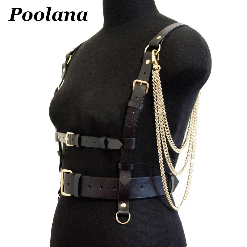 Handmade Leather Women Harness Genuine Leather Belted Harness Top Bra ...