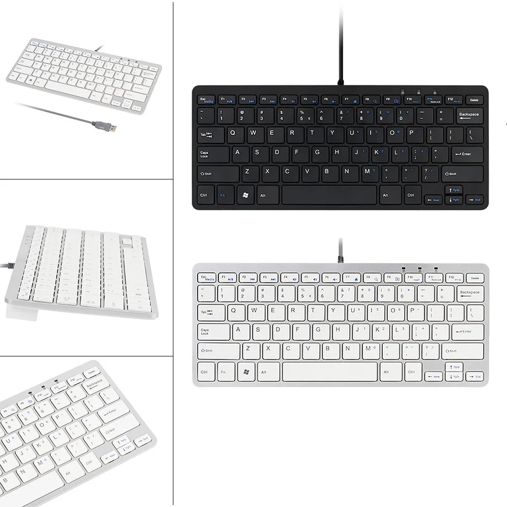 Carprie New Ultra Thin Slim 78 Key Wired Usb Mini Pc Keyboard For Pc