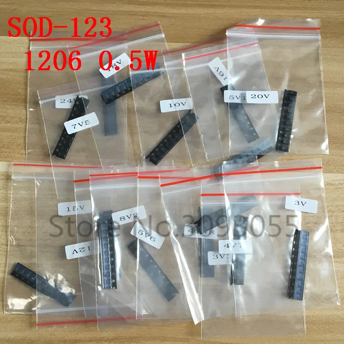 150-PCS-SOD-123-1206-0-5W-SMD-Zener-Diode-Package-15-kinds-X10-PCS ...