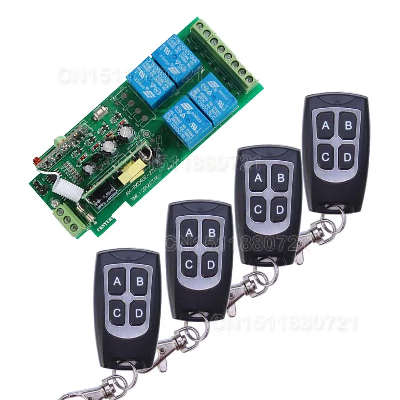 85v~250V 110V 220V 230V 4CH RF Wireless Remote Control Relay Switch ...