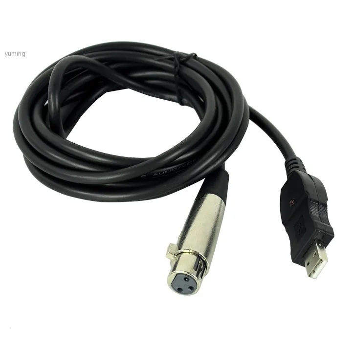 Alta qualidade 3 M XLR fêmea para USB Cord cabo masculino adaptador de ...