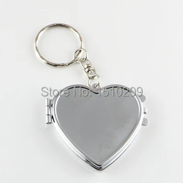 DIY Portable Heart Shape Pocket Mirror Keychain Baby Showe Back Gift ...