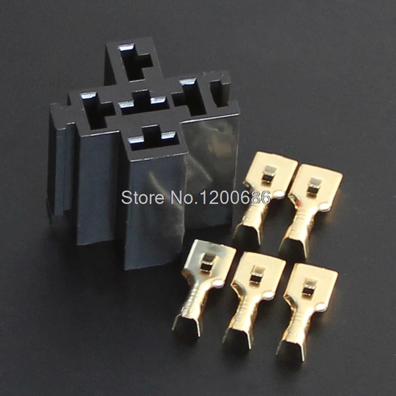 5Pin Relay Socket Connector 12V 30Amp 40Amp 6.3mm Car Truck Vehicle ...