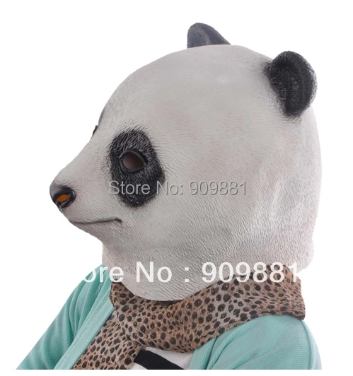 Lovely Panda Head Latex Mask Giant Panda Wigs Animal Full Head Masks ...
