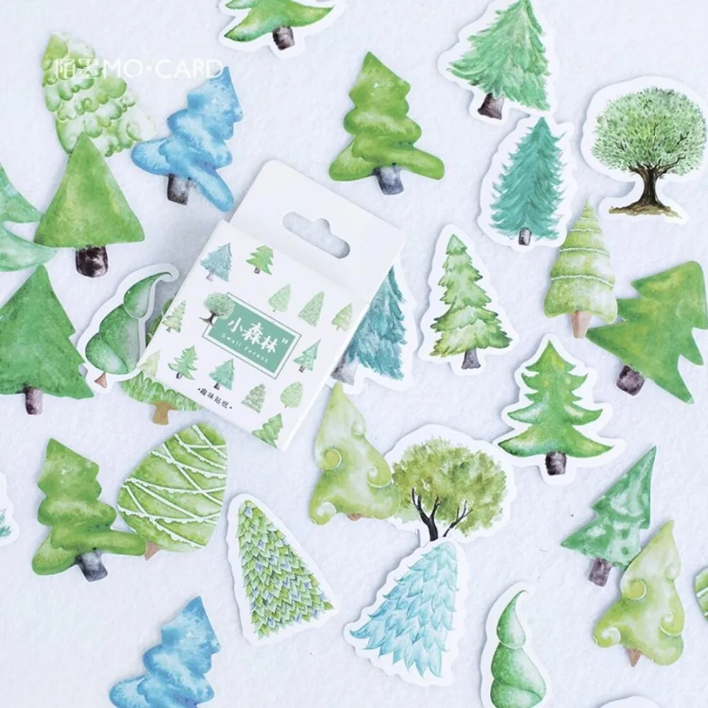 Creative Little Forest Trees Decorative Stickers Adhesive Stickers DIY ...