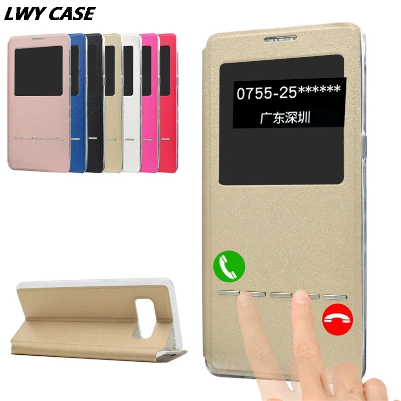 Touch View magnet Flip Cover Slim Leather Case For Samsung GALAXY Note ...