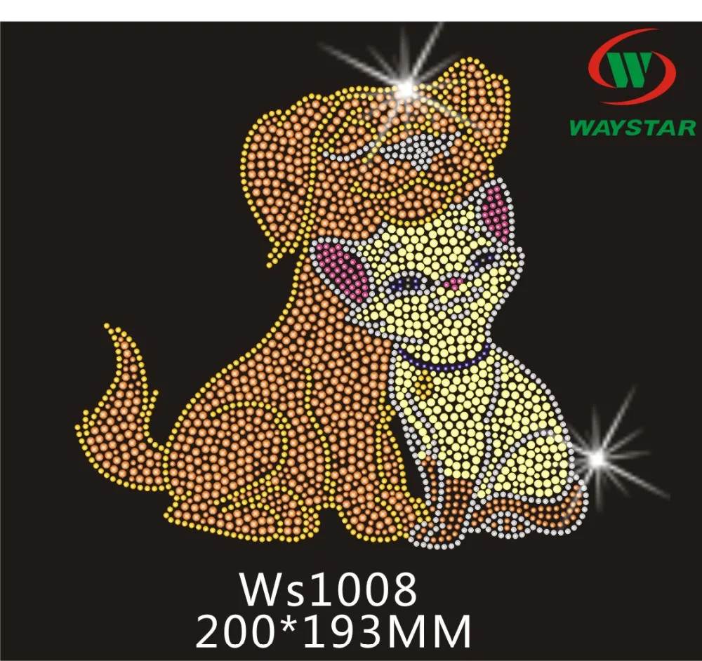 Dog rhinestone transfer letters made of studs and China A stones DHL ...