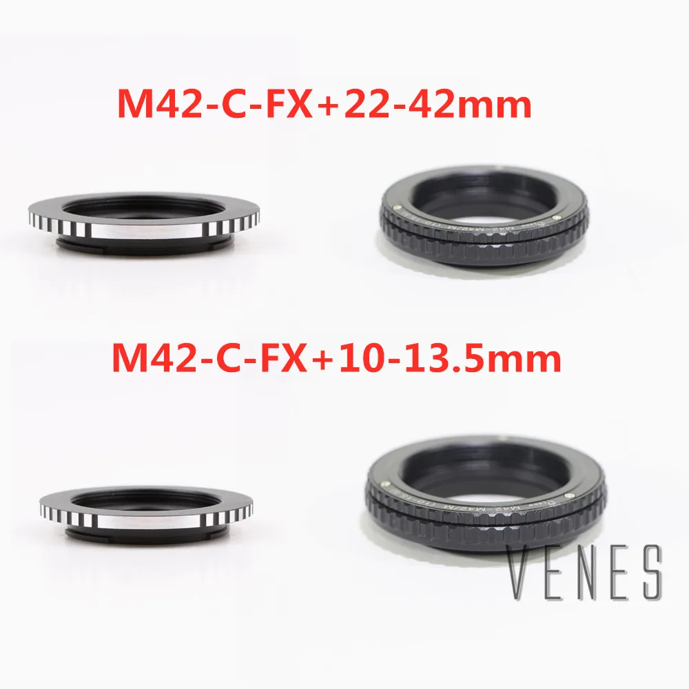 Venes M42/C 마운트 렌즈 to Fuji FX 카메라 용, M42 렌즈 조정 가능 초점 Helicoid 매크로 튜브 22 ...