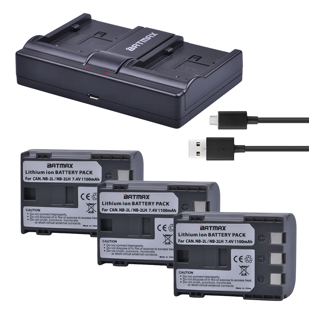 Batmax 2 X Nb-2l Nb 2l Nb2l Nb-2lh Battery+dual Channel Usb Charger For ...