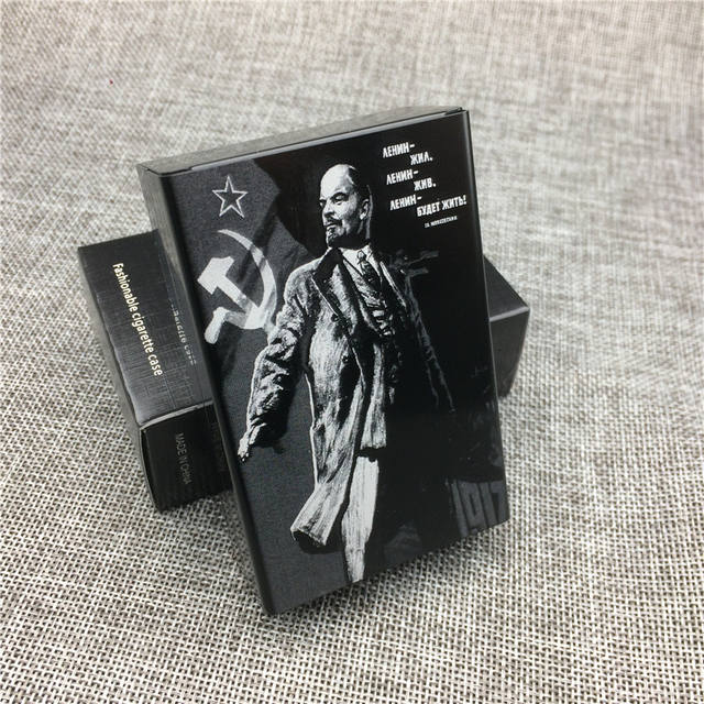 LAIFU Aluminium Alloy Automatic Cigarette Case Vladimir Lenin Soviet ...