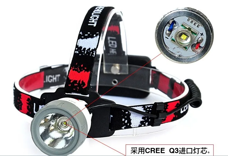 Lithium battery 18650 headlight glare cree3 caplights w miner lamp ...