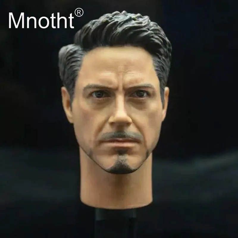 Mnotht Tony Stark Head Sculpt 1:6 Scale Male Soldier Head Carving for ...