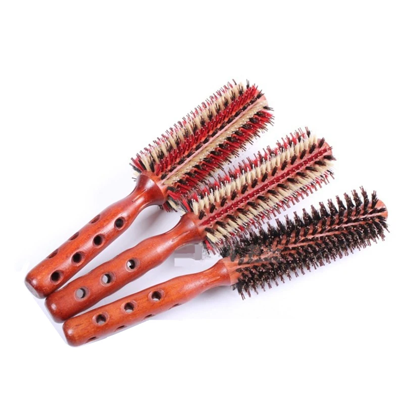 Rolling Comb Major Wooden Comb Pure Pig 's Bristles Hair Rolling Comb ...