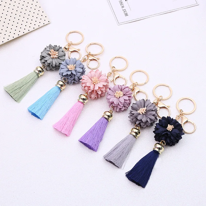 Aliexpress.com : Buy Fashion Leather flower key chain Creative female ...