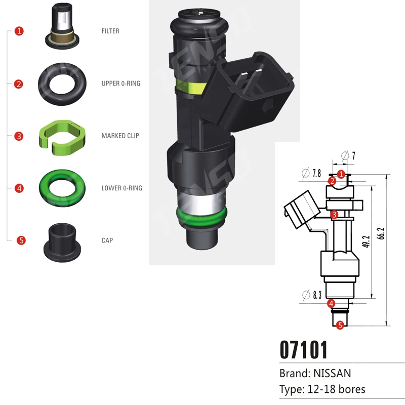 Free shipping! 200sets/box Fuel Injector Repair Kits with micro filter ...