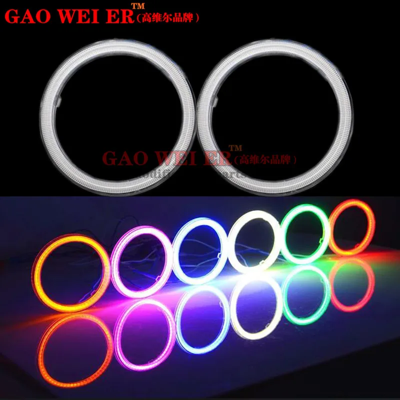 COB 80mm 2Pieces(1pair) Auto Halo Rings Angel Eye COB Chips Headlight ...