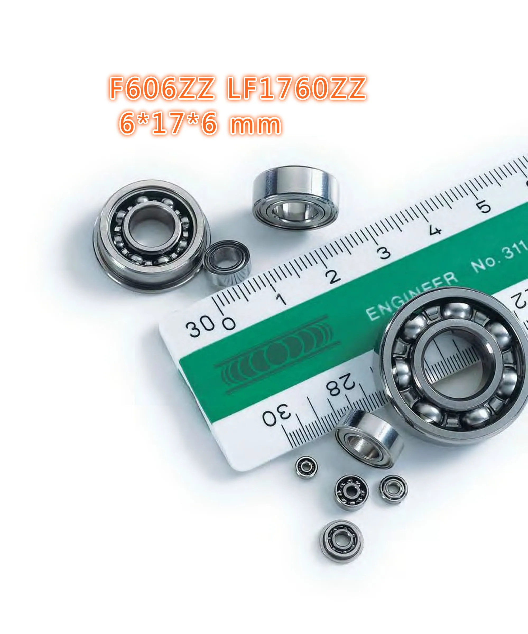 5pc Flange bearing F606ZZ LF1760ZZ size 6*17*6 mm bearings for ...