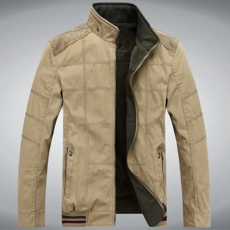 2015 New Arrival Men's Fashion Casual Spring Jacket Cotton Stand Collar ...