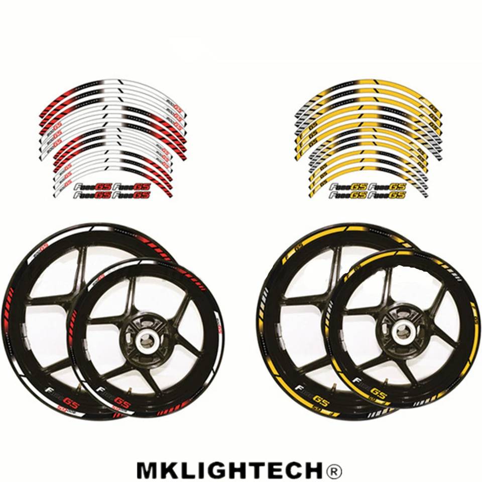 12 X F800 GS Thick Edge Outer Rim Sticker Stripe Wheel Decals ...