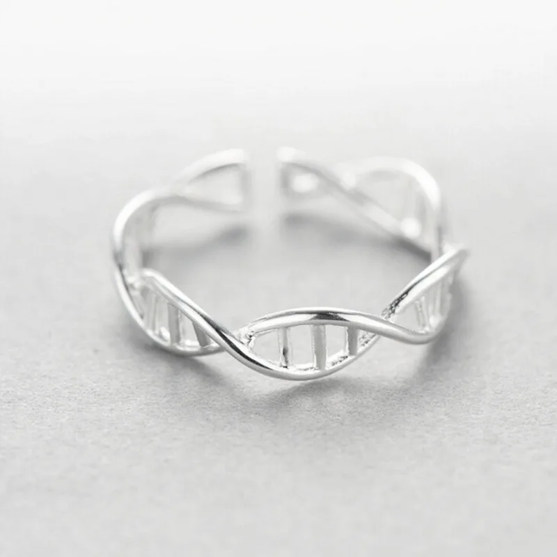 New Genuine 925 Sterling Silver Personality DNA Double Helix Structure ...
