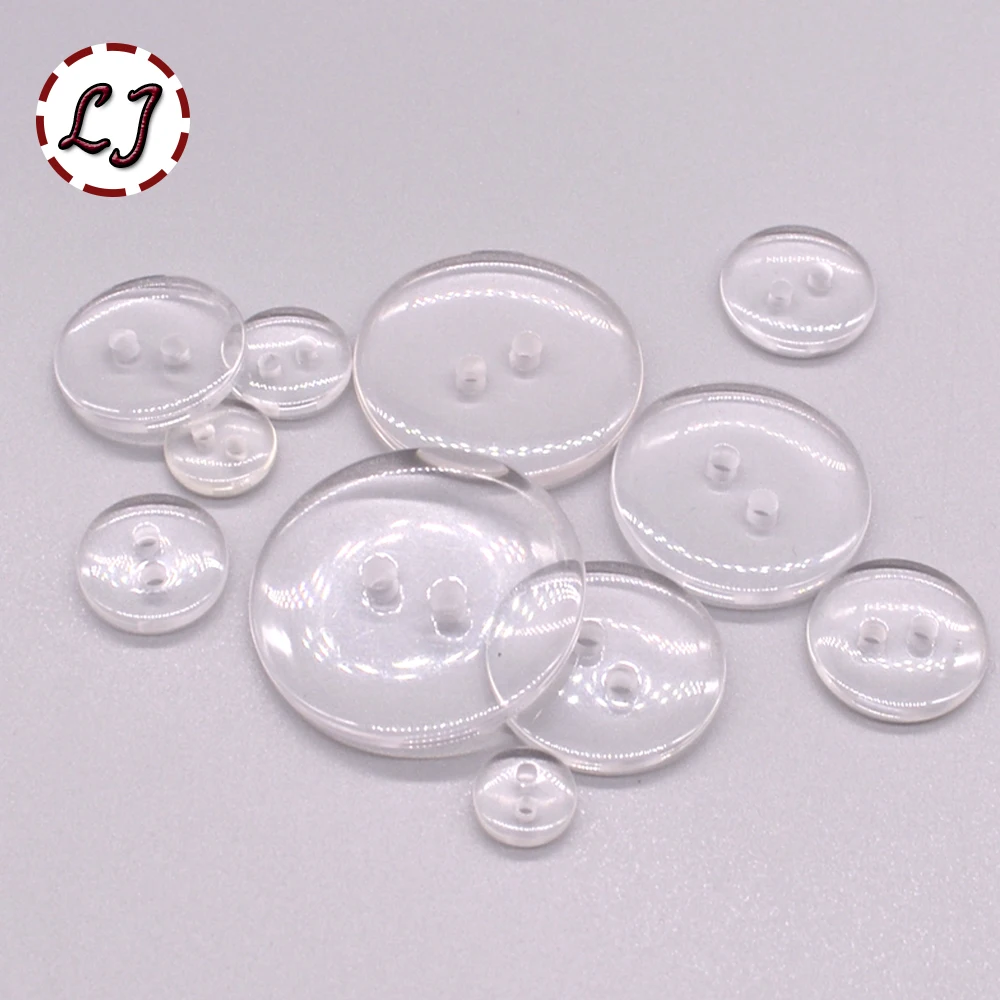 New 30pcs/lot Sewing Buttons 2 hole Clear Shirt Decrative Button Sew ...