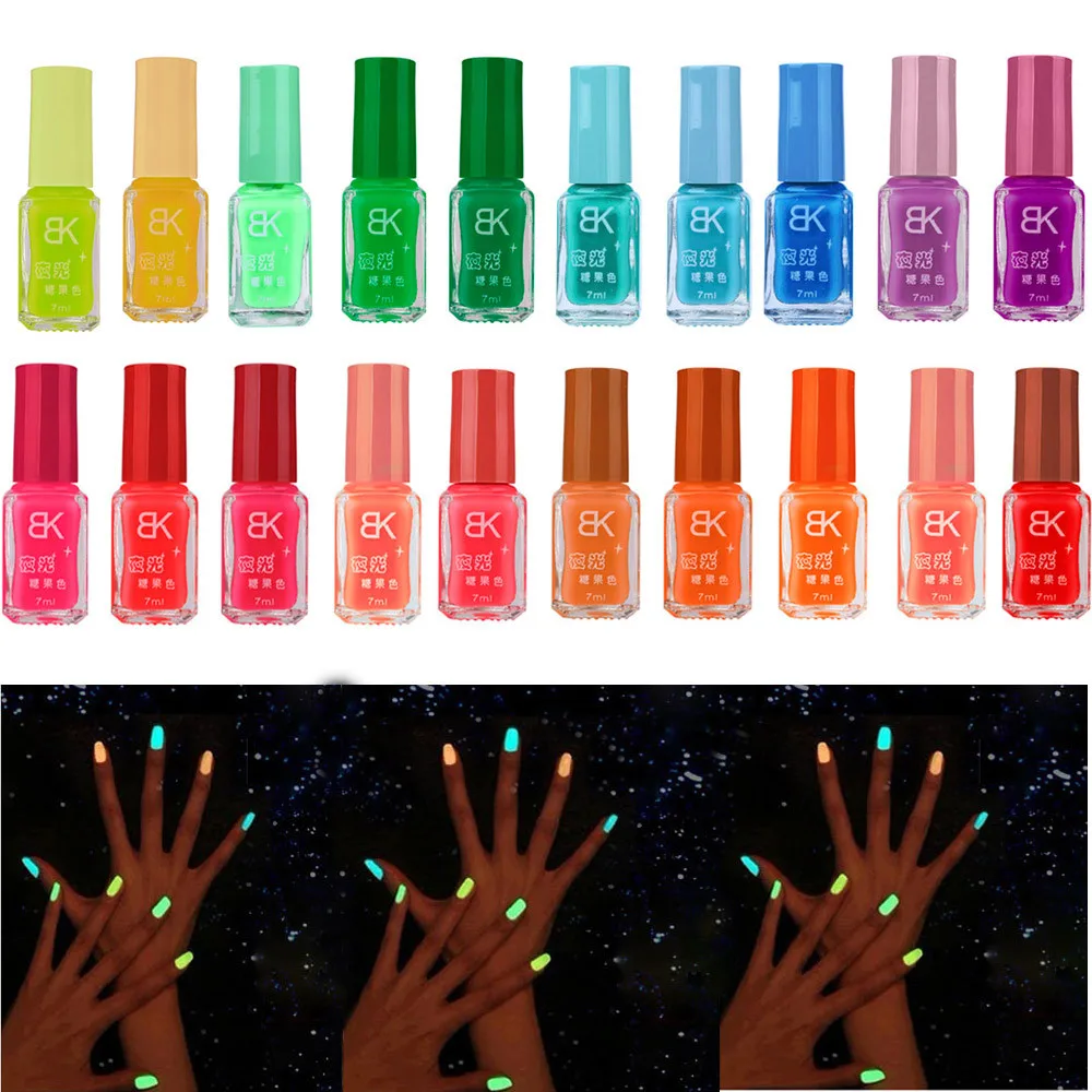 7ml 20 색 네일 폴리시 시리즈 형광 네온 루미 너스 젤 네일 폴란드어 네일 광택제 네일 광택제 Vernis A Ongle