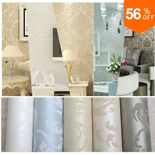 Flocked Metallic Wallpaper