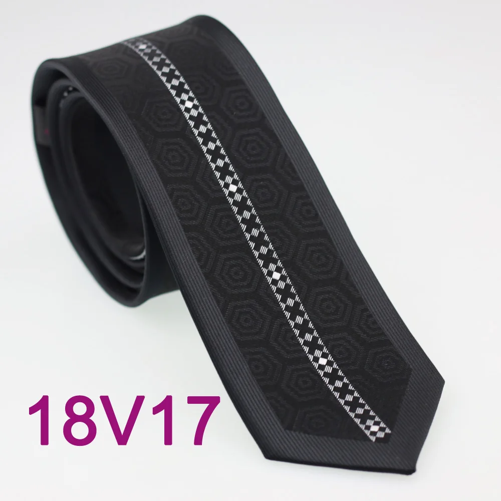 YIBEI Coachella Ties Black Border Geometric Necktie With Silver Striped ...
