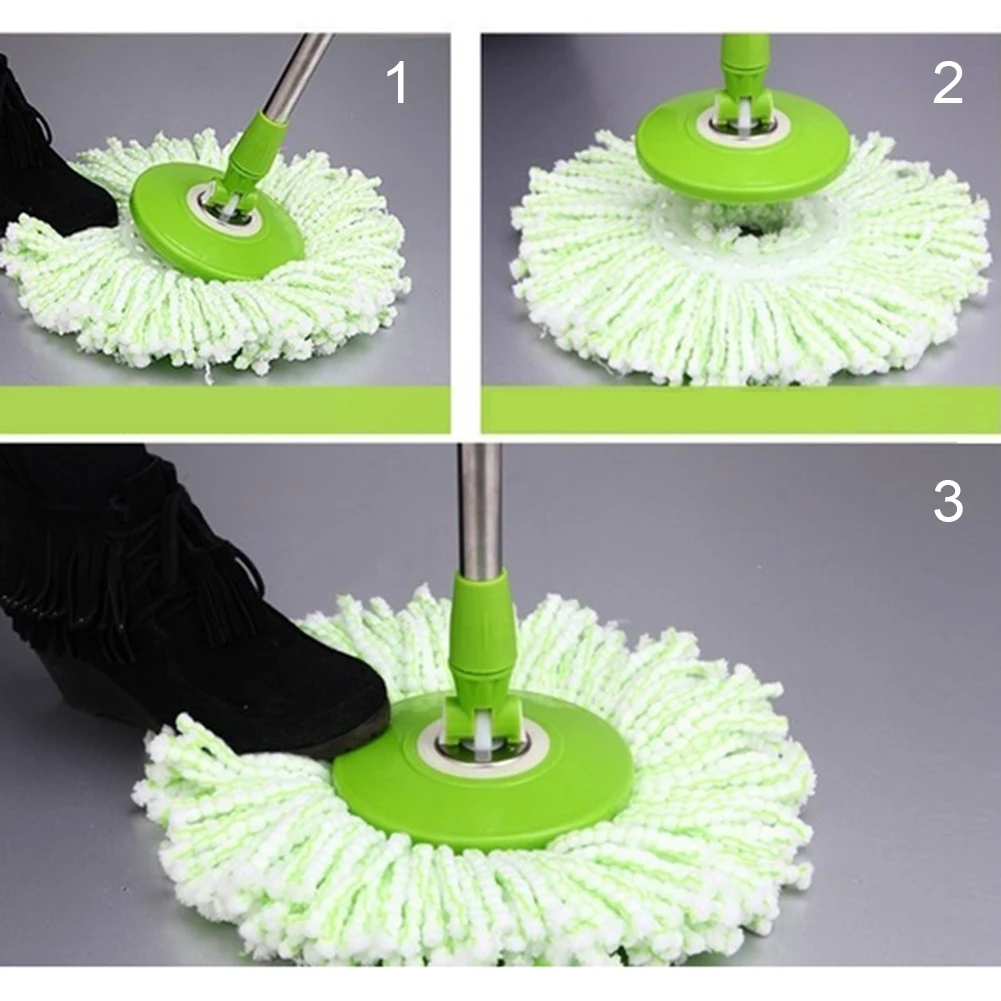 360 Rotating Head Easy Magic Floor Spin Mop Bucket Heads Micro Fibers ...