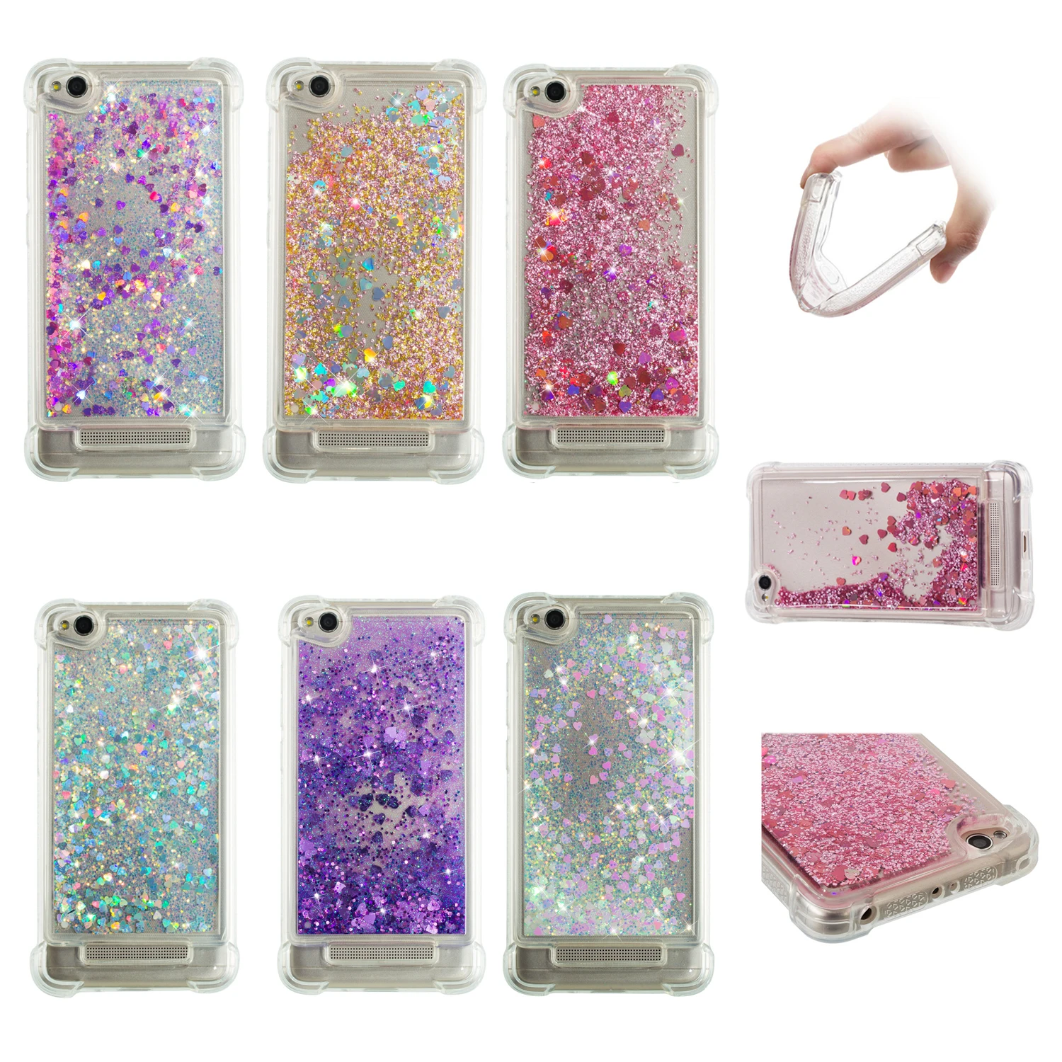 Luxury Pink Liquid Glitter Sequins Case For Xiomi Xiaomi Redmi 4A Case ...