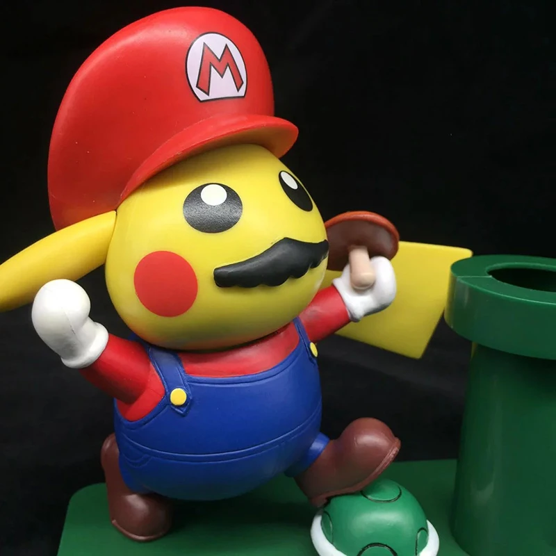 18 Cm Pikachu Cosplay Mario Super Mario Placa de cepillo Pvc figura de ...