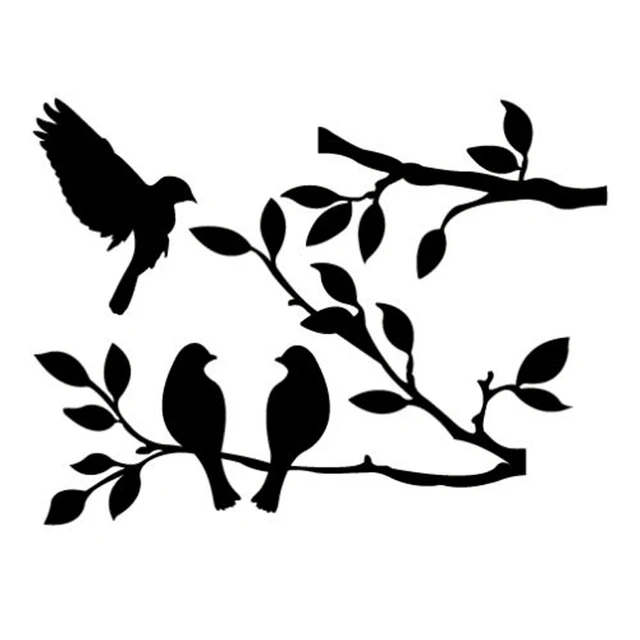 16X11.8CM Birds On Tree Fashion Fun Vinyl Car Sticker Motorcycle Decal ...