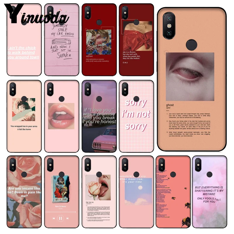 Yinuoda Pink Aesthetics songs lyrics Aesthetic Soft Silicone TPU Phone Cover for Xiaomi MI MIX 2 ...