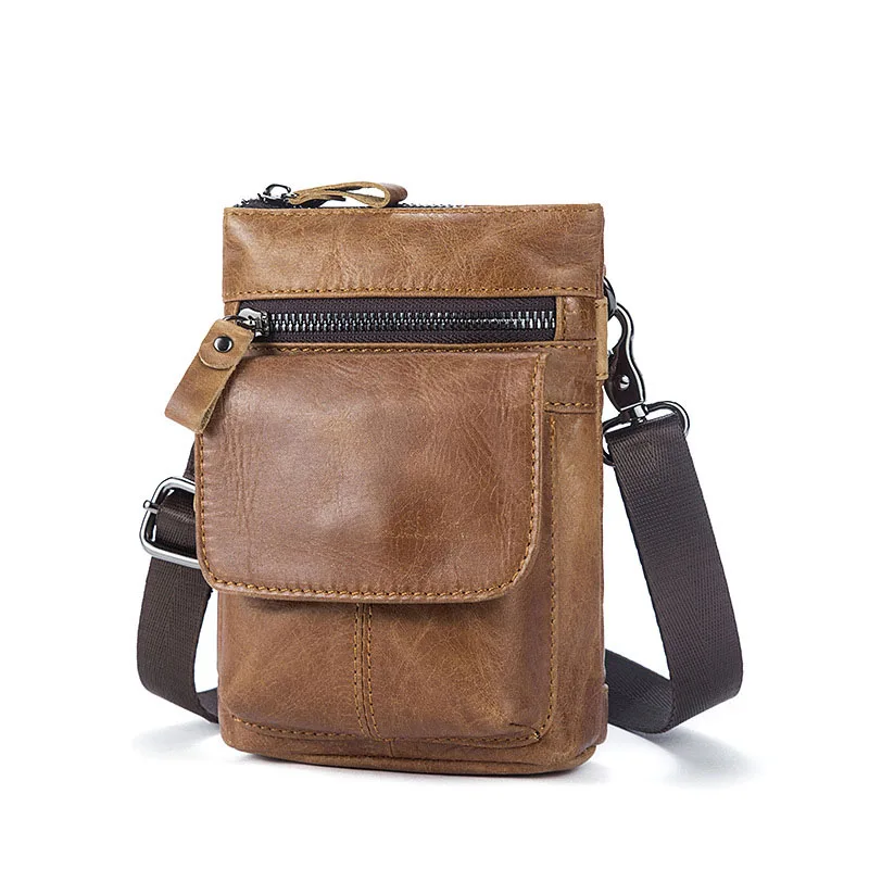 New Anti deformation first layer Cowhide Men Messenger Bag Retractable ...