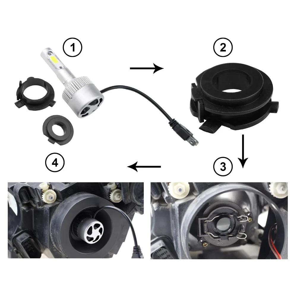 AOTOINK H7 LED kit Headlights Bulb Base Holder Adapters H7 Headlamp ...